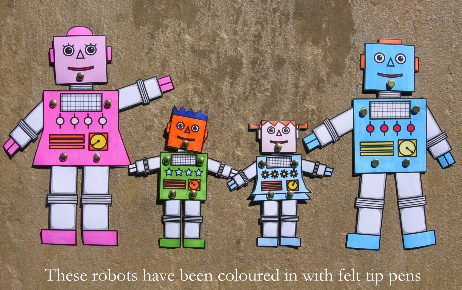 Robot Family Split Pin Paper Robots Jointed Paper Robots