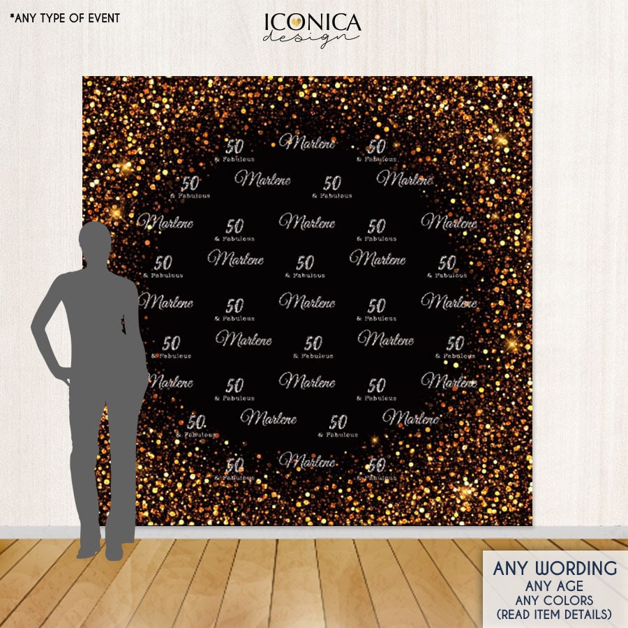 50 Birthday Photo Booth Backdrop 50th Birthday Party