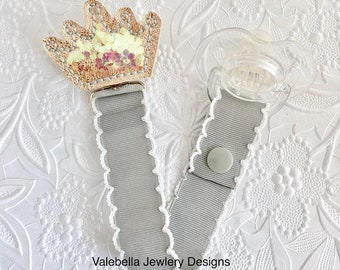 Dainty Daisy Happy smiling flower Pacifier Clip Paci Soother