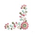 Flower Corner Machine Embroidery design. 2 sizes. Instant