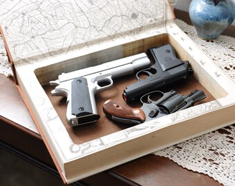 Book Safe for Full-Size Handguns Made to Order Hidden Book