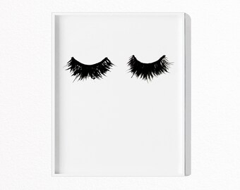 Eyelashes print Eyelash printable art hello beautiful wall art