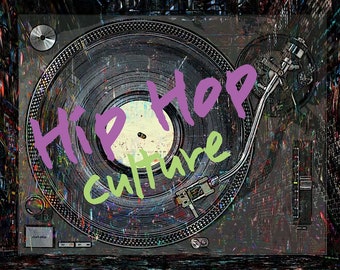 Hip Hop Art Print or Canvas Record Player Turntable
