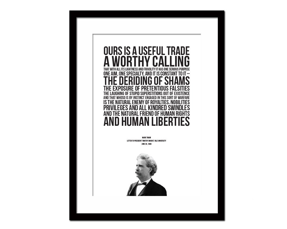 Mark Twain Quote Art Print Gift for Writer Journalism