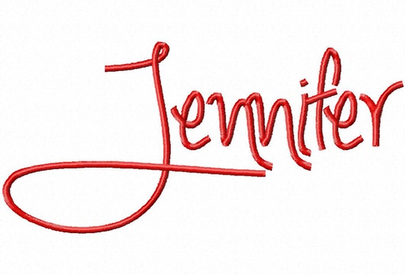 Jennifer Machine Embroidery Font Sizes