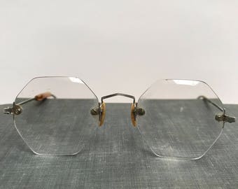 Hexagon eyeglasses | Etsy