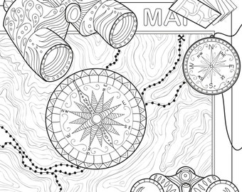 Printable Coloring Page Zentangle Camping Coloring Book