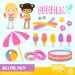 GIRLS POOL PARTY Digital Clipart Set Pool Clipart Summer