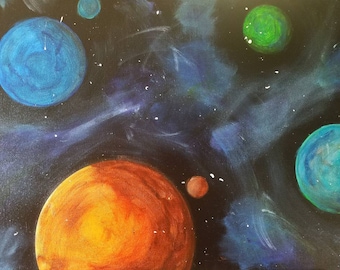 Planets painting | Etsy