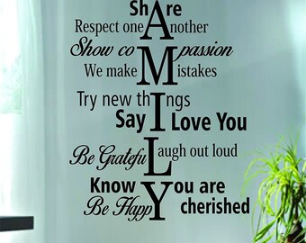 Family rules decal | Etsy