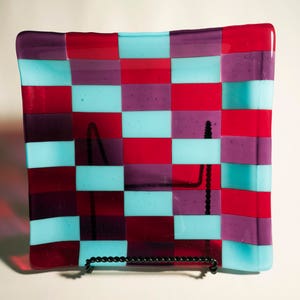 Fused glass plate | Etsy