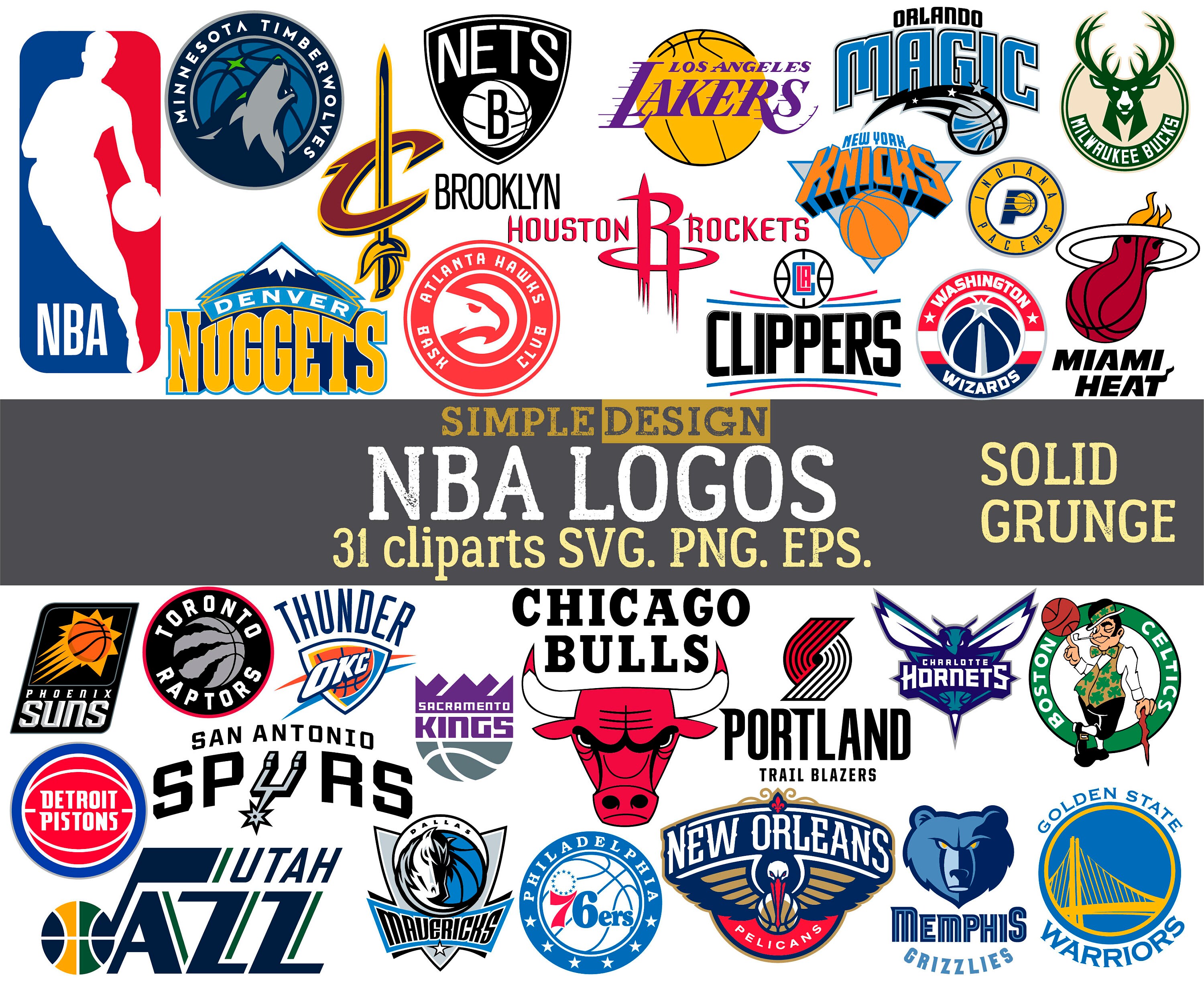Nba Logos Svg Nba Svg Nba Clipart Nba Logos Vector Nba
