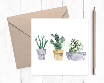Cactus card | Etsy