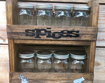 Rustic spice rack | Etsy