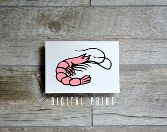 Shrimp print | Etsy
