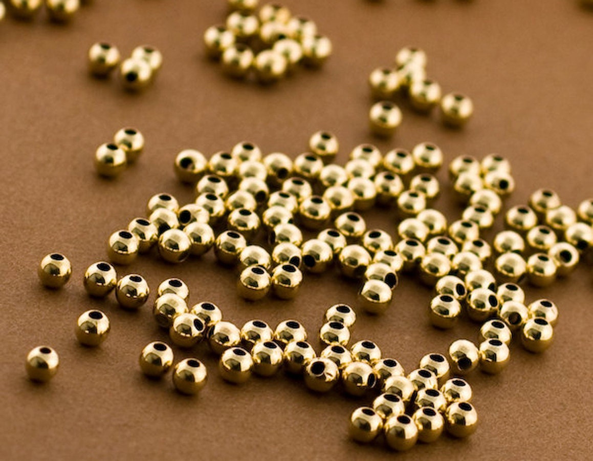 2mm Gold filled Round Beads Gold filled beads Seamless Gold