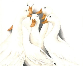 Geese painting | Etsy