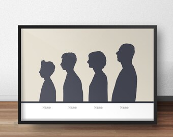 Silhouette print | Etsy