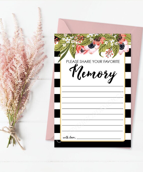 Share a Memory Card Favorite Memory Memorial Card