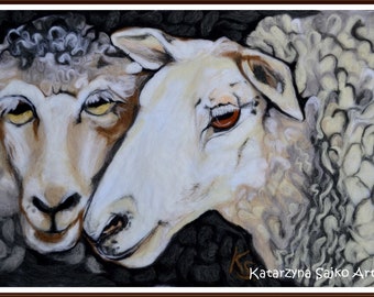 Sheep art | Etsy