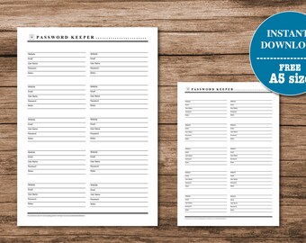 Printable Password Log Chevron Printable Household Binder