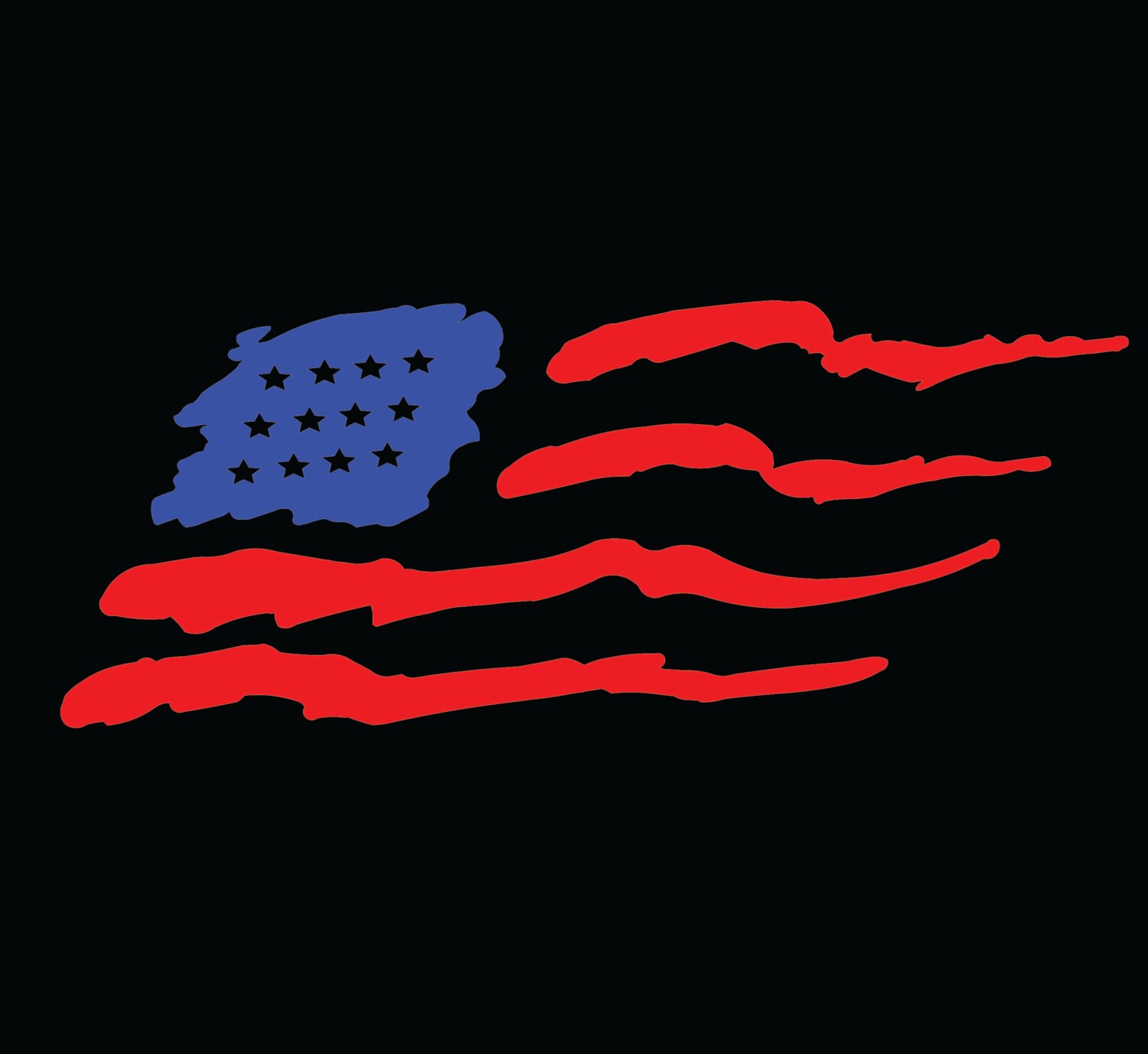 Large Size Wavy American Flag vinyl sticker decal for car back