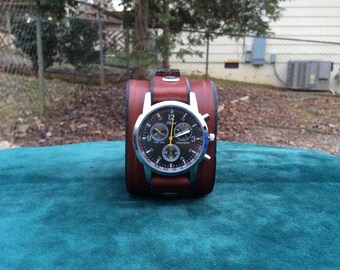 Leather cuff watch | Etsy