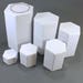 White Leatherette Hexagonal Riser Set of 6pcs from 1-1/4