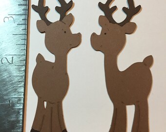 Items similar to Reindeer Cutouts, Cardstock, Reindeer Die Cut, Paper ...