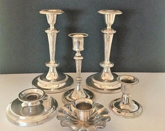 Silver candle holder | Etsy