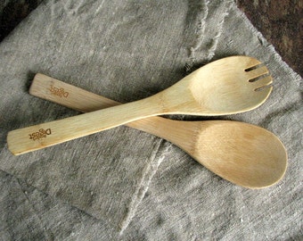 Custom Engraved Wood Utensil Set 3 piece Personalized