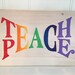Teach Peace Wood Sign Teach Peace Rainbow Wood Sign Teach