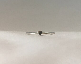 Dainty heart ring | Etsy
