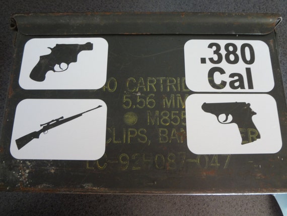 Mens Gift Ammo Box Decal Can Gun Rifle Shotgun 9mm 22lr 40 223