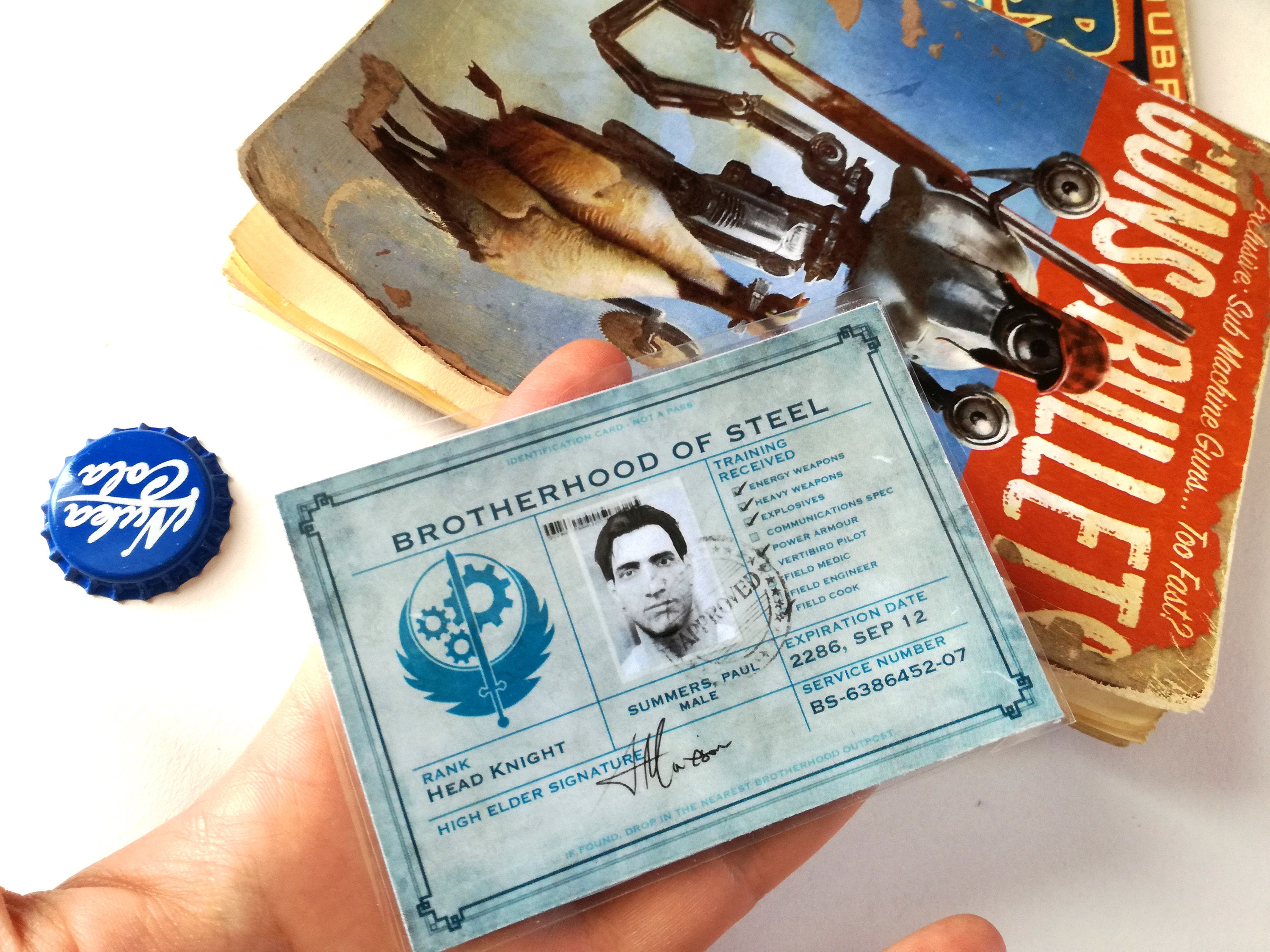brotherhood of steel fallout personalized ID card fallout
