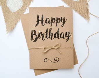 Rustic birthday card | Etsy