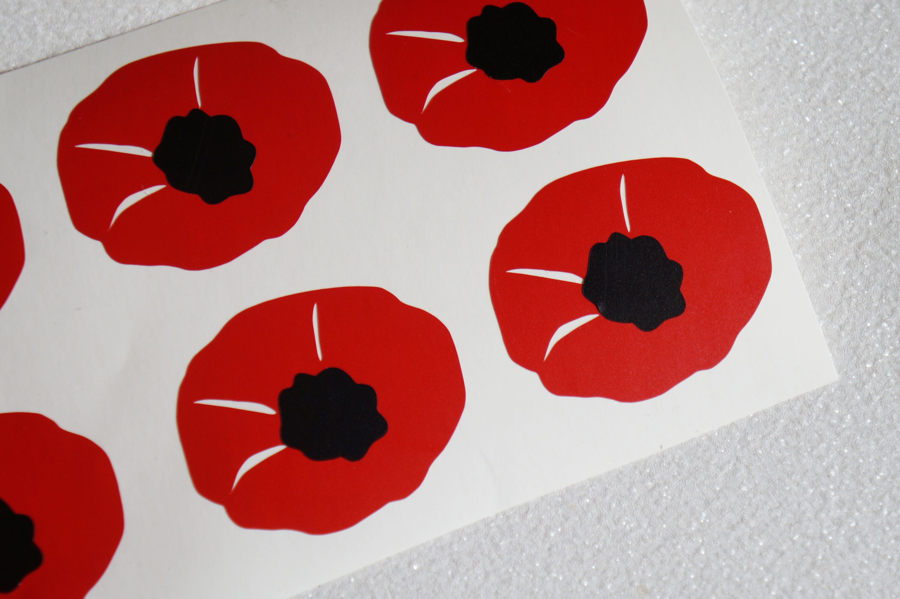 30 Poppy Stickers Invitation Seals Flower Sticker Baby