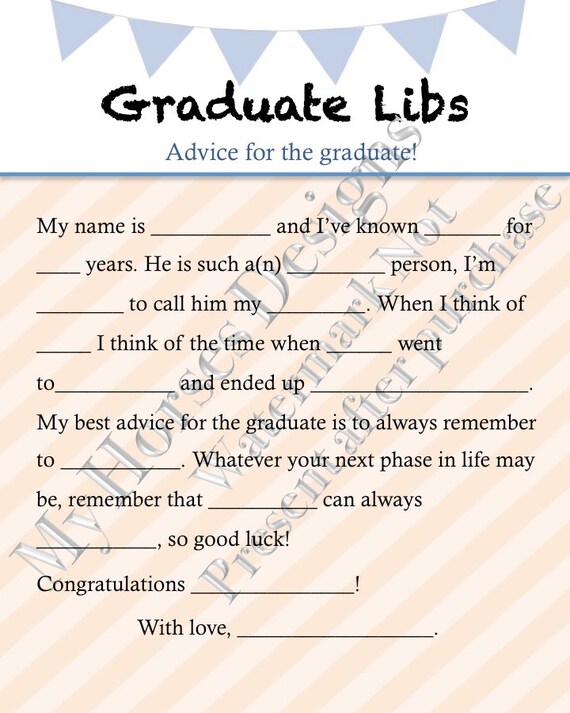 Graduation Ad Libs Game