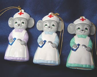 Nurse Mouse Felt Mice Felt Mouse Nurse Ornament Medical