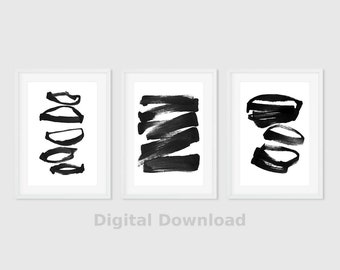 Black and white abstract art | Etsy