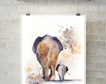 Elephant art | Etsy