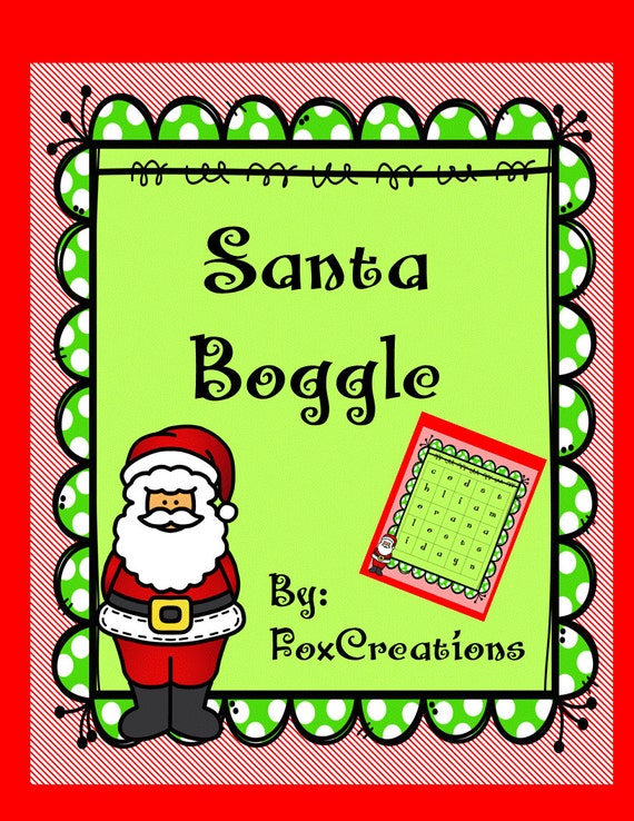 Christmas Boggle Holiday Printable Games Work Parties