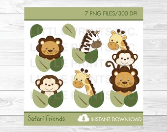 Safari Baby Animals Clipart / Jungle Animals Clipart / Zoo