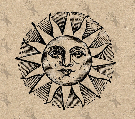 Imagen Vintage sol antiguo símbolo Retro dibujo imagen