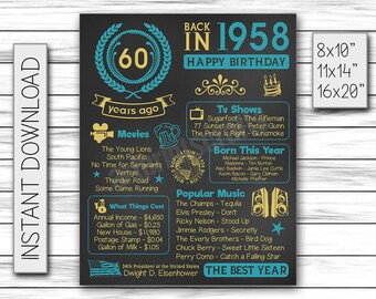 Fun facts 1958 | Etsy