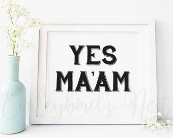 Yes maam | Etsy