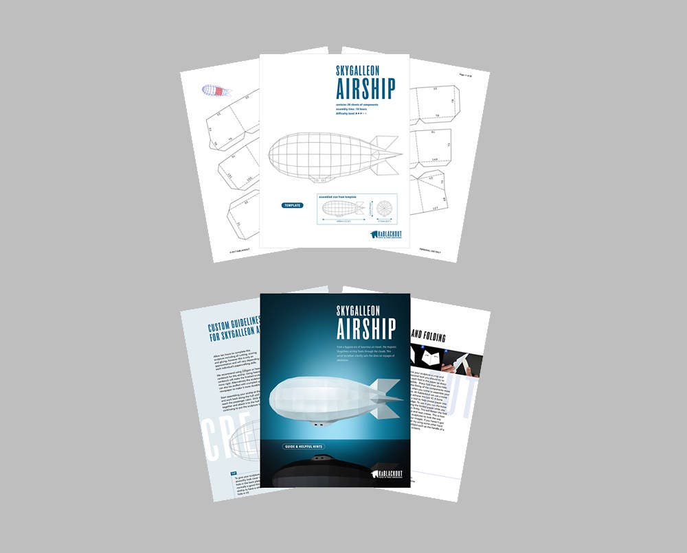 Low Poly Airship, Steampunk Airship, Airship Papercraft, Paper Model ...