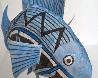 Paper mache fish | Etsy