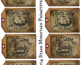 Primitive Vintage Pig Hog Lard Printable Jpeg Digital Image