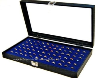 Key Lock Locking Solid Top Lid Red 72 Ring Display Portable